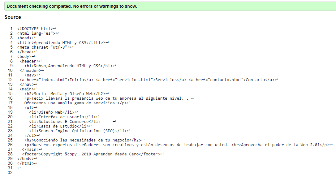 Validación HTML5 ¡Servicios gratis! » HTML desde Cero