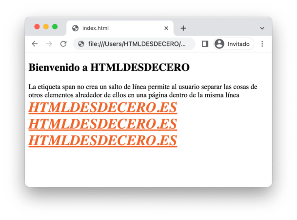 Etiqueta SPAN » HTML desde Cero