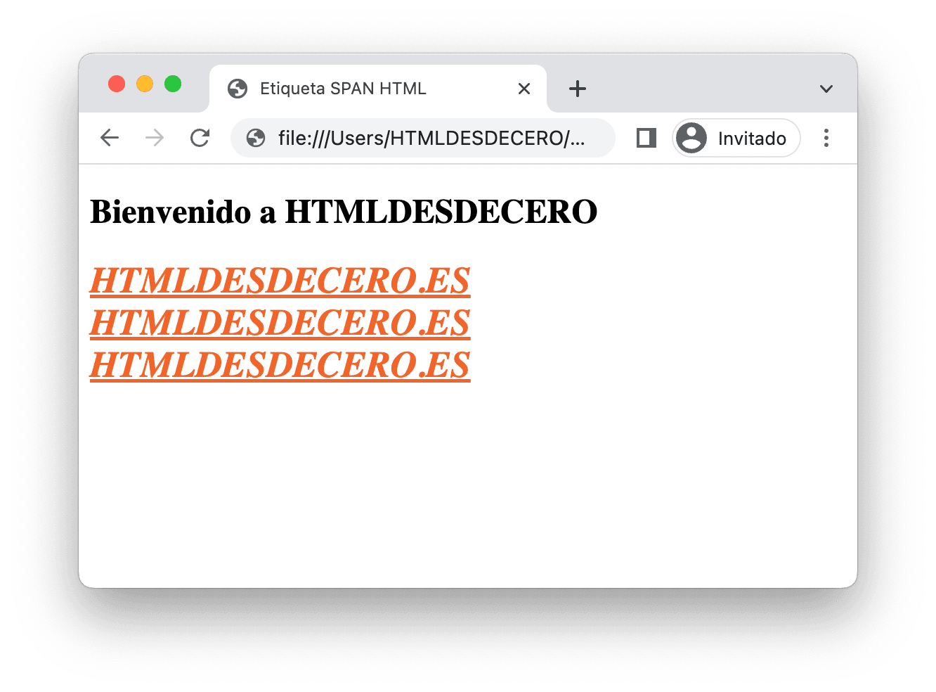 Etiqueta SPAN » HTML desde Cero